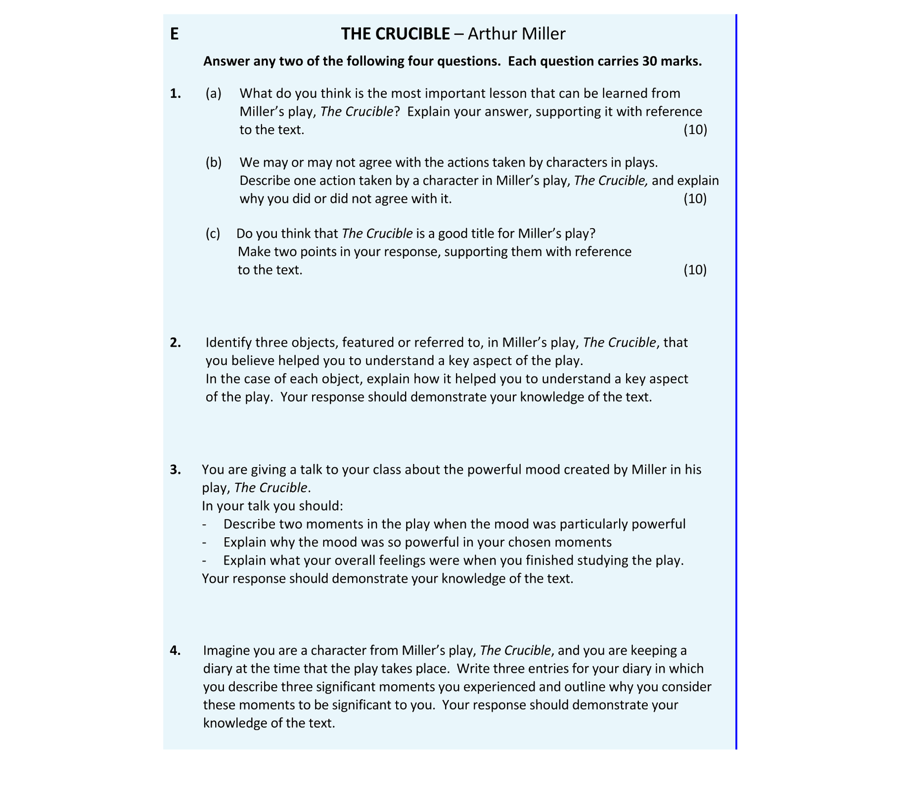 The Crucible | English | Examly